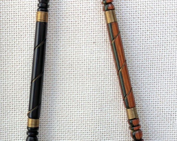 Spangled as a Pair Wooden and Wire-wound Lace Bobbins by Maker Stuart ...
