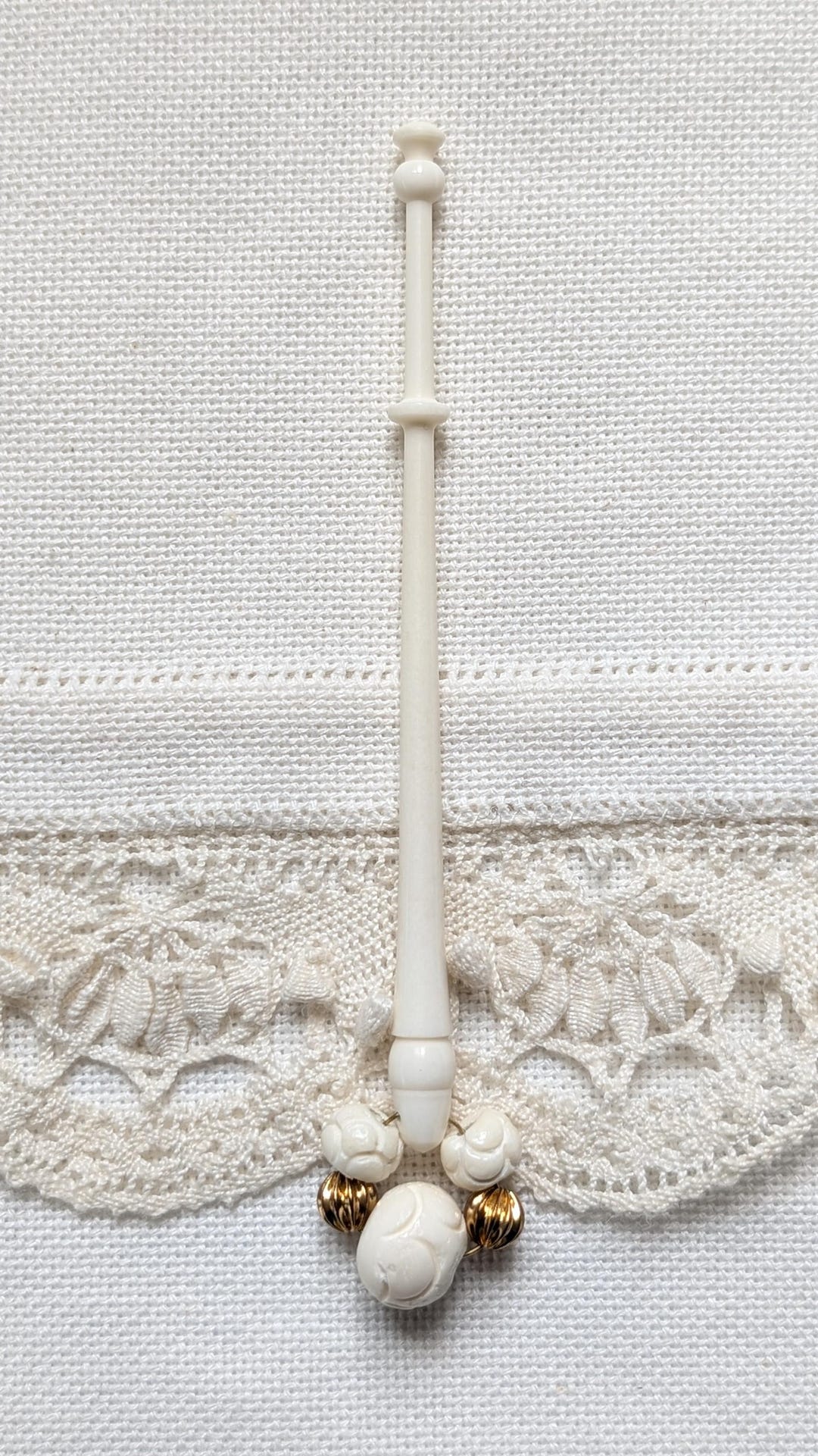 A Hand-turned 'acorn' Lace Bobbinswith Spangle. Bobbin Made by ...
