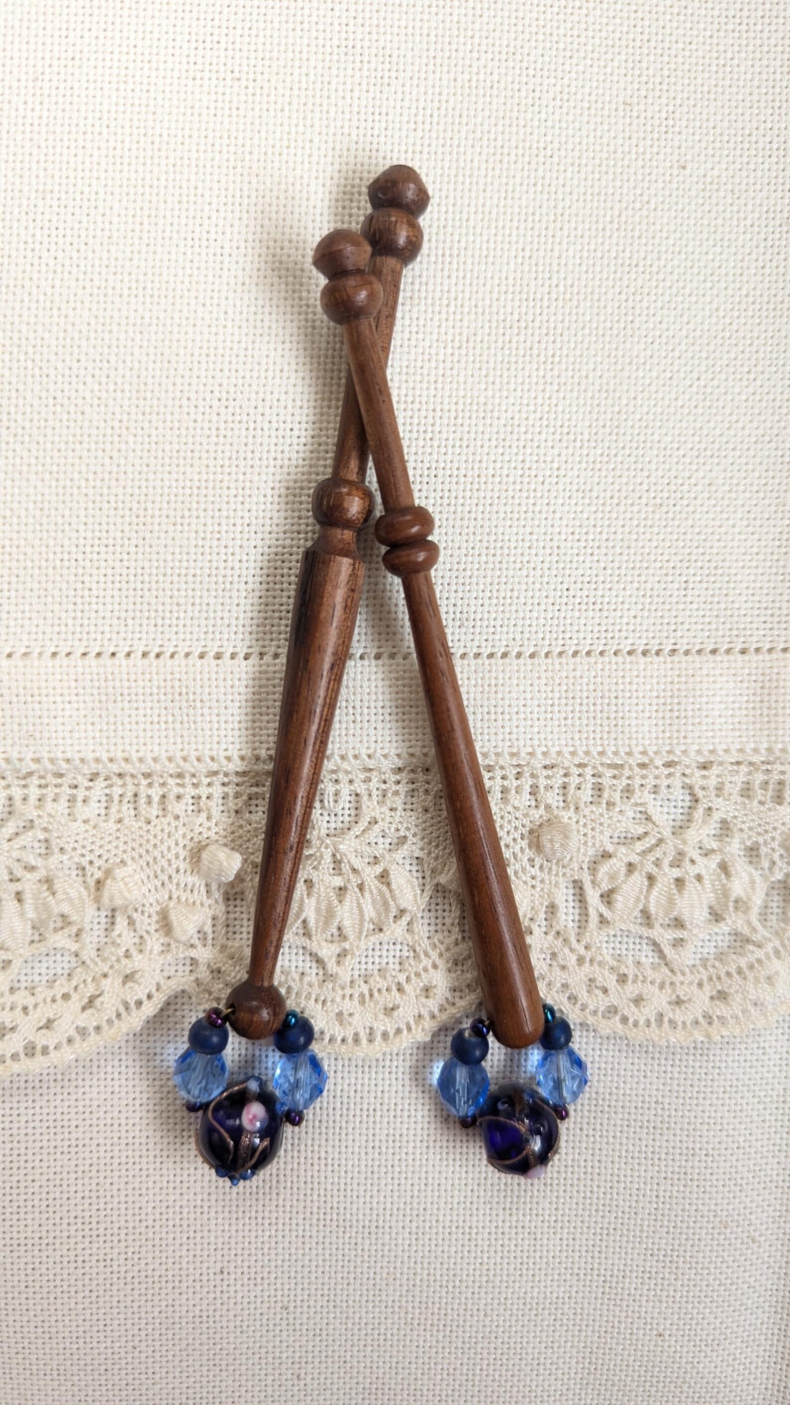 Pair Spangled Timber Lace Bobbins - Etsy