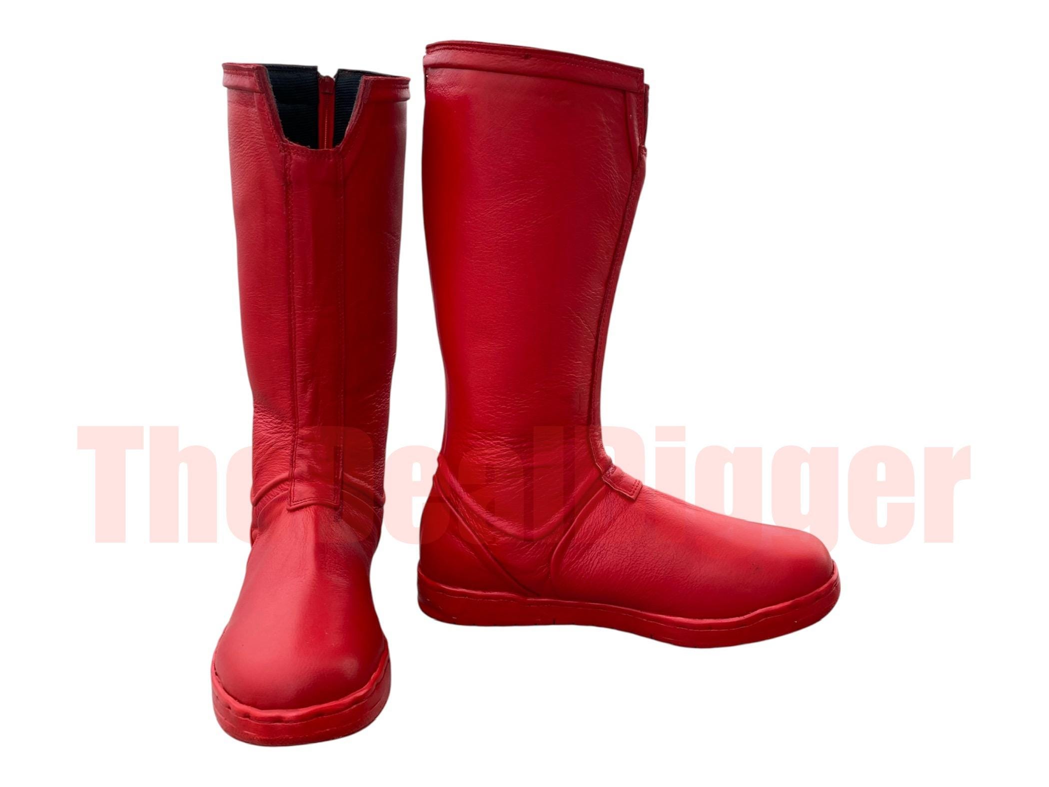 Red Boots Men Super Hero Boots Ellie Shoes Adult Red - Perfect Superman ...