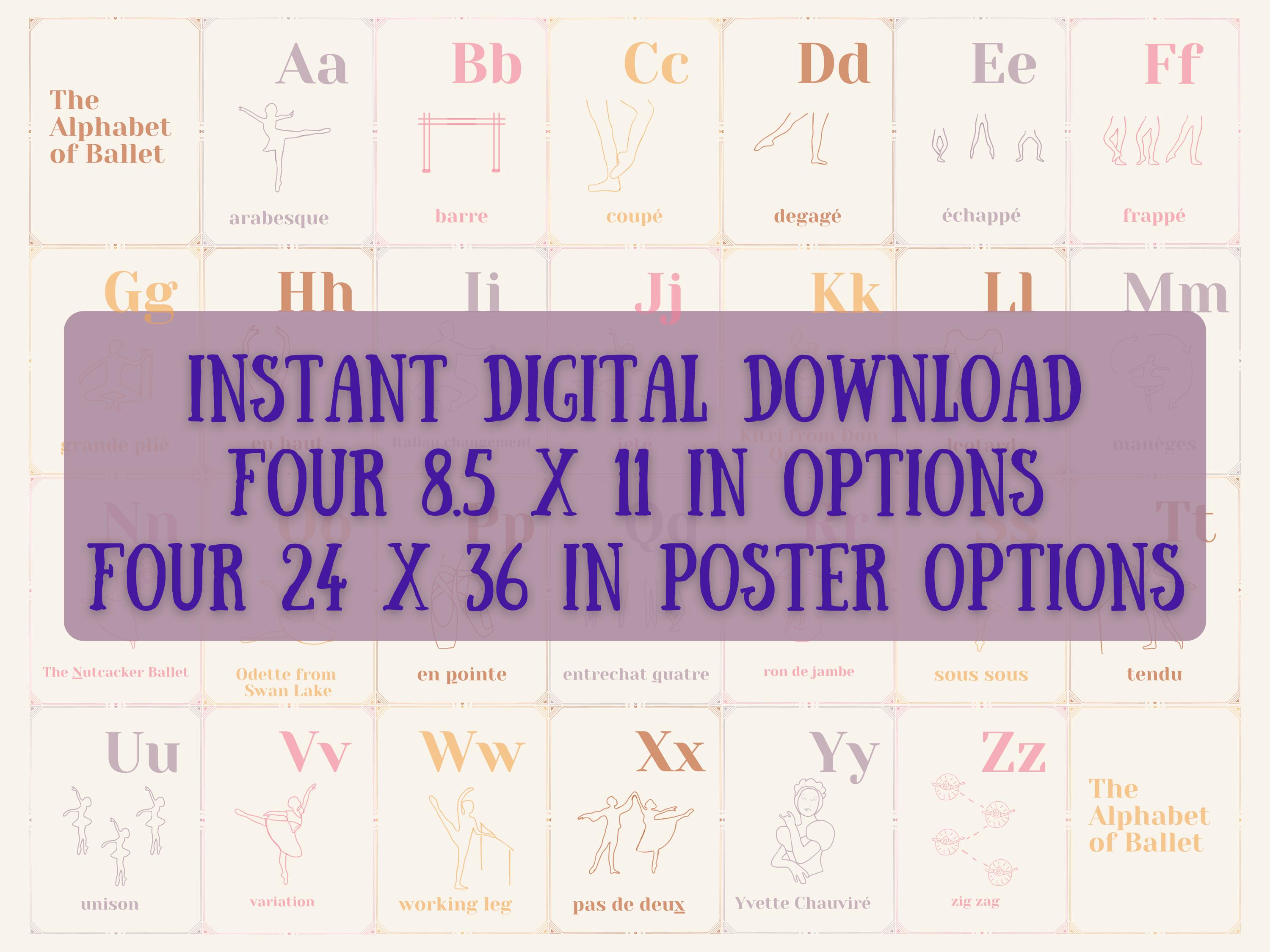 Ballet Alphabet Abcs for Dance Teachers and Studios Instant Digital ...