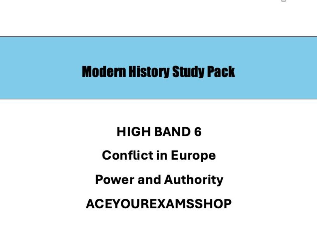 HSC Modern History Pack Band 6 Study Notes Power and Authority, And ...
