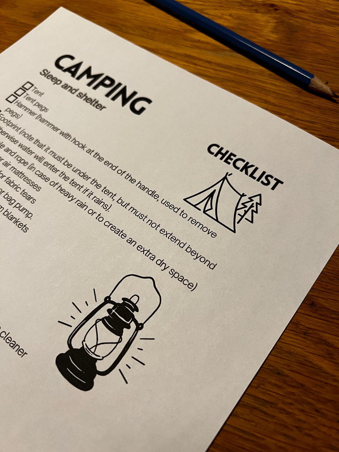 Printable Camping Checklist / Pre-trip Checklist / Digital Packing ...