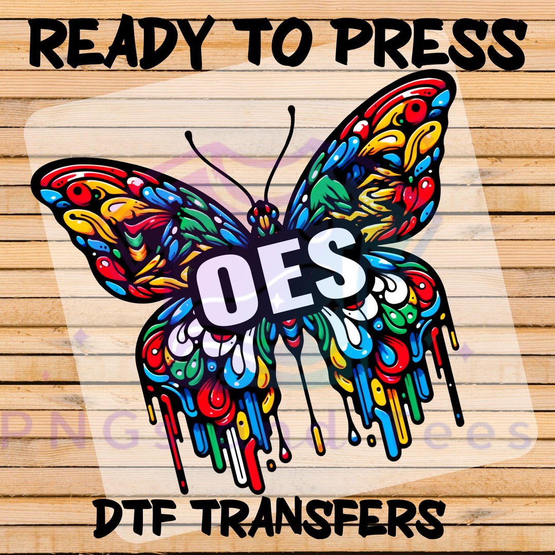 Vibrant OES Butterfly DTF Transfer - Colorful Ready-to-press Heat ...