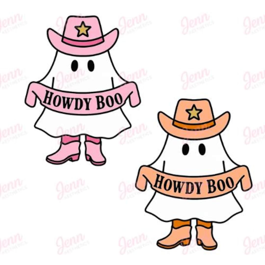 Howdy Boo Cowboy Ghost PNG SVG Bundle: Halloween Cut Files (digital ...