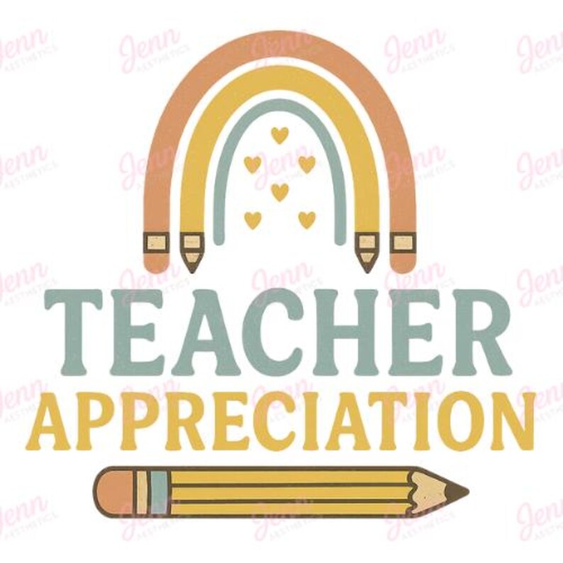 Teacher Appreciation Pencil Rainbow PNG: Clip Art (digital Download) - Etsy