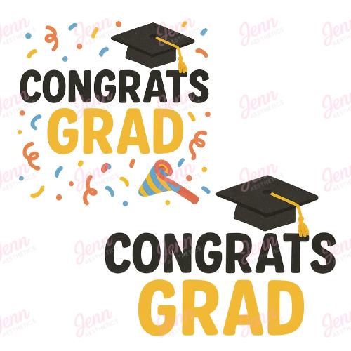 Congrats Grad Confetti Cap PNG Bundle: Graduation Clip Art (digital ...