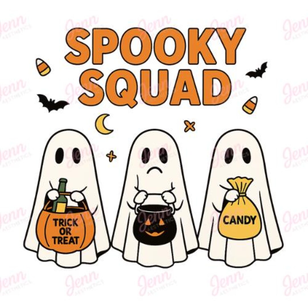 Spooky Squad Ghosts PNG SVG | Halloween Cut Files (digital Download ...