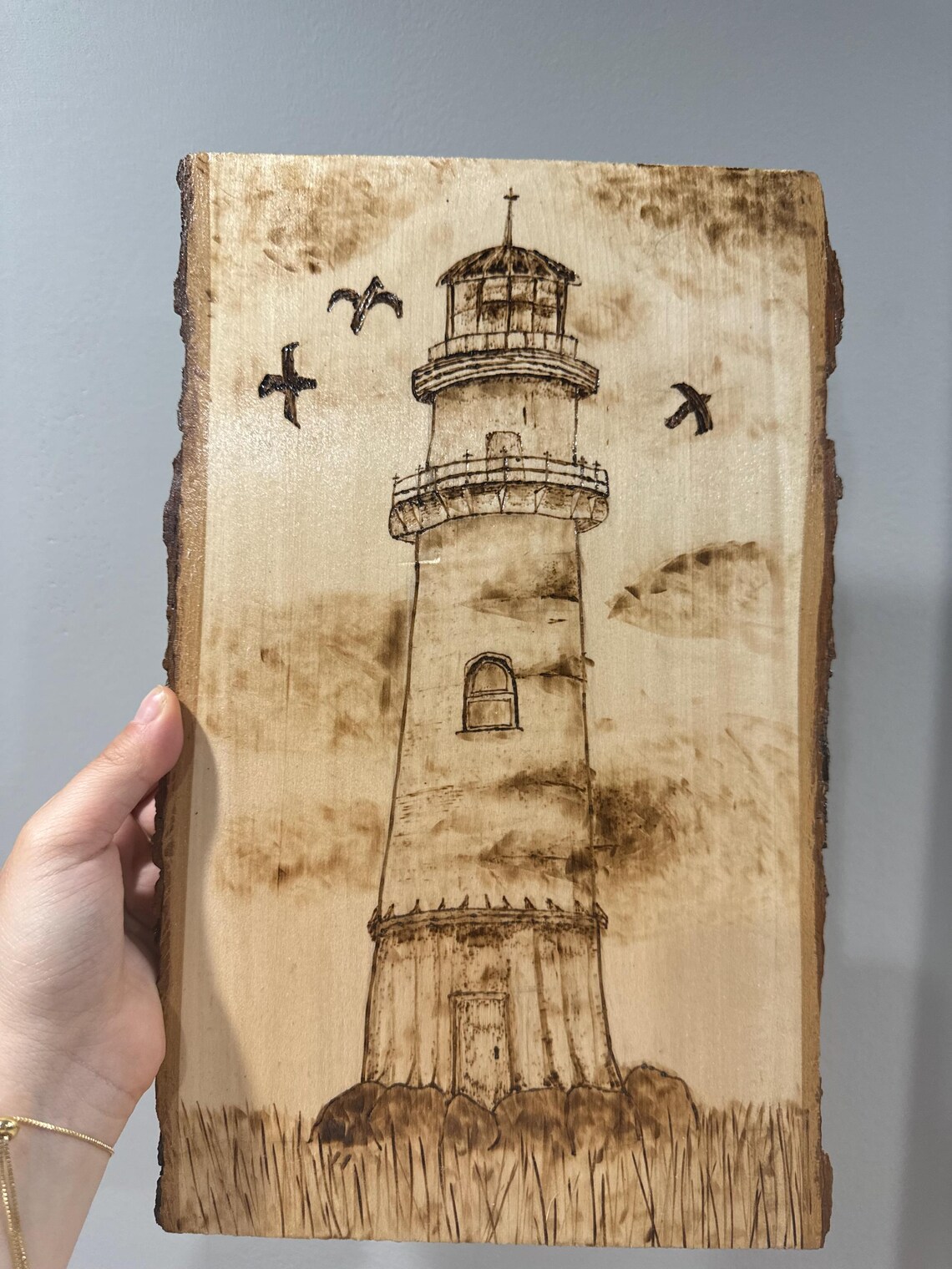 Coastal Lighthouse Burned on Wood - Etsy