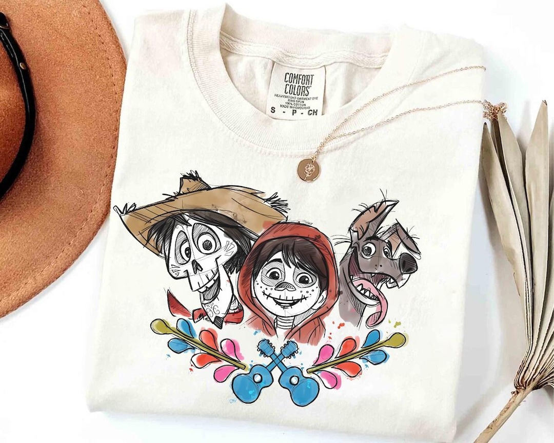 Disney Coco Miguel Hector and Dante Dog Watercolor Sketch T-shirt ...