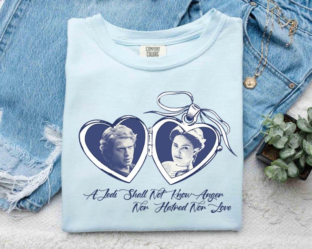 Star Wars Hearts Locket Anakin Skywalker and Padme Amidala T-shirt ...
