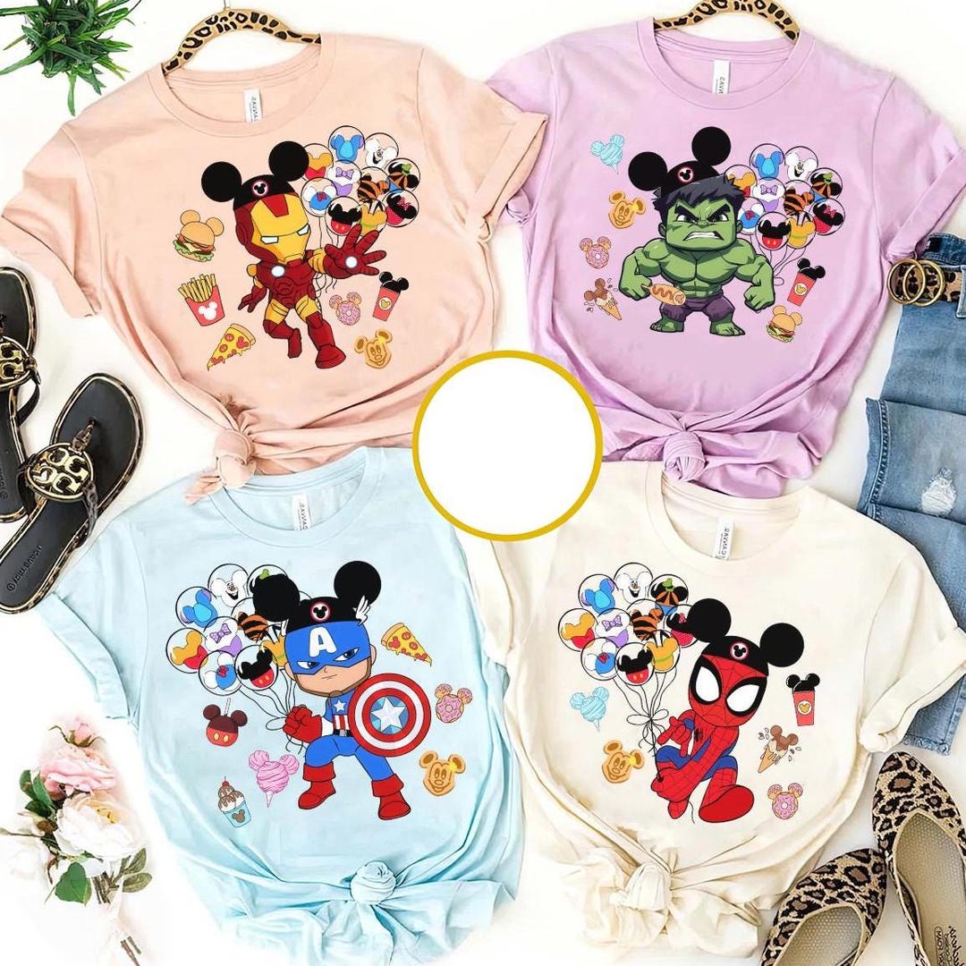 Marvel Spider-man Iron Man Captain America Hulk Snack Mickey Ears T ...