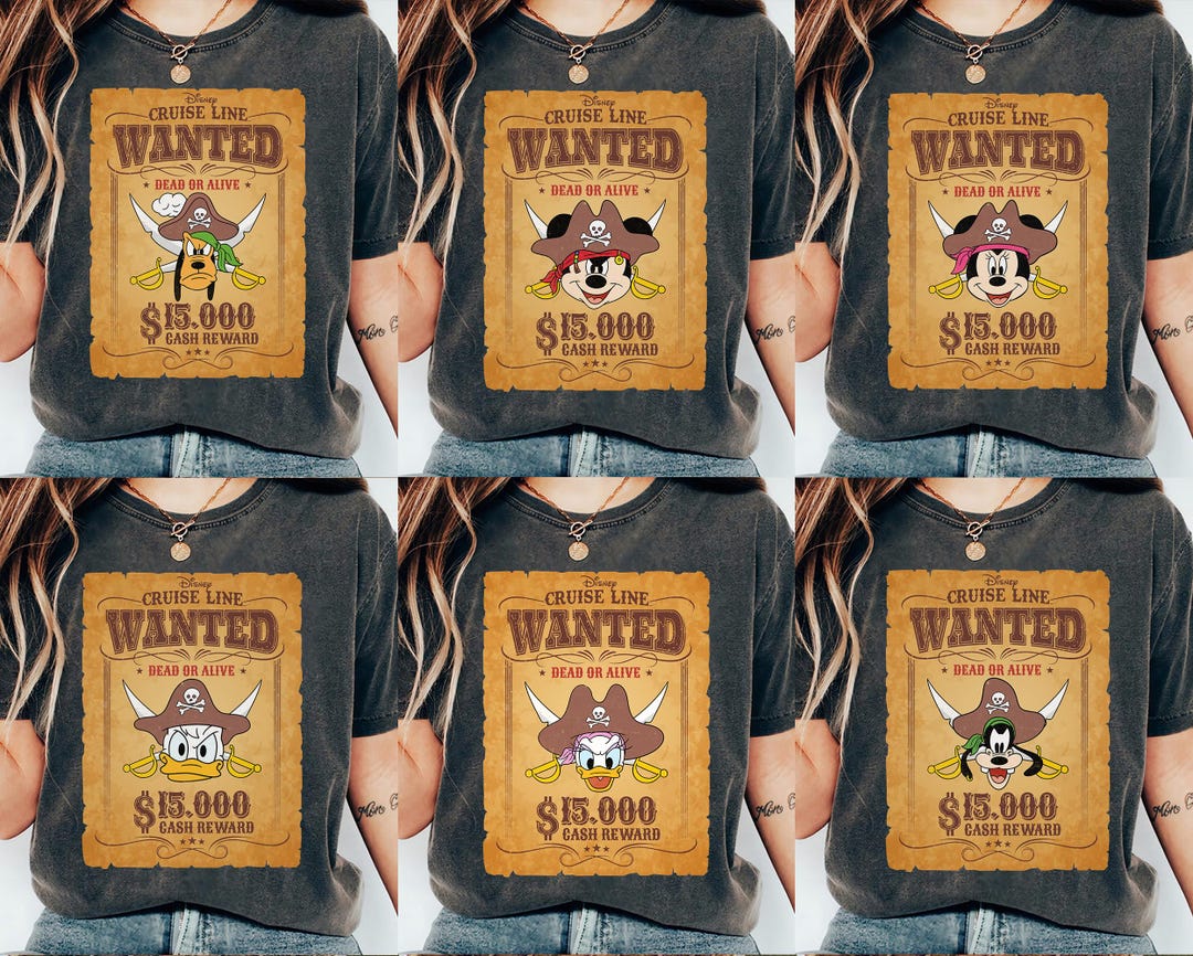 Vintage Disney Wanted Mug Shot Poster Mickey and Friends T-shirt ...