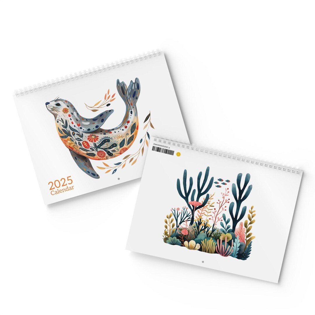 2025 Scandinavian Folk Art Underwater Calendar - Etsy