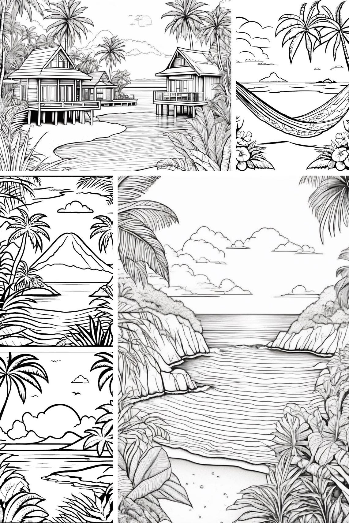 40 Ocean and Beach-themed Coloring Pages (digital Download) | by the ...
