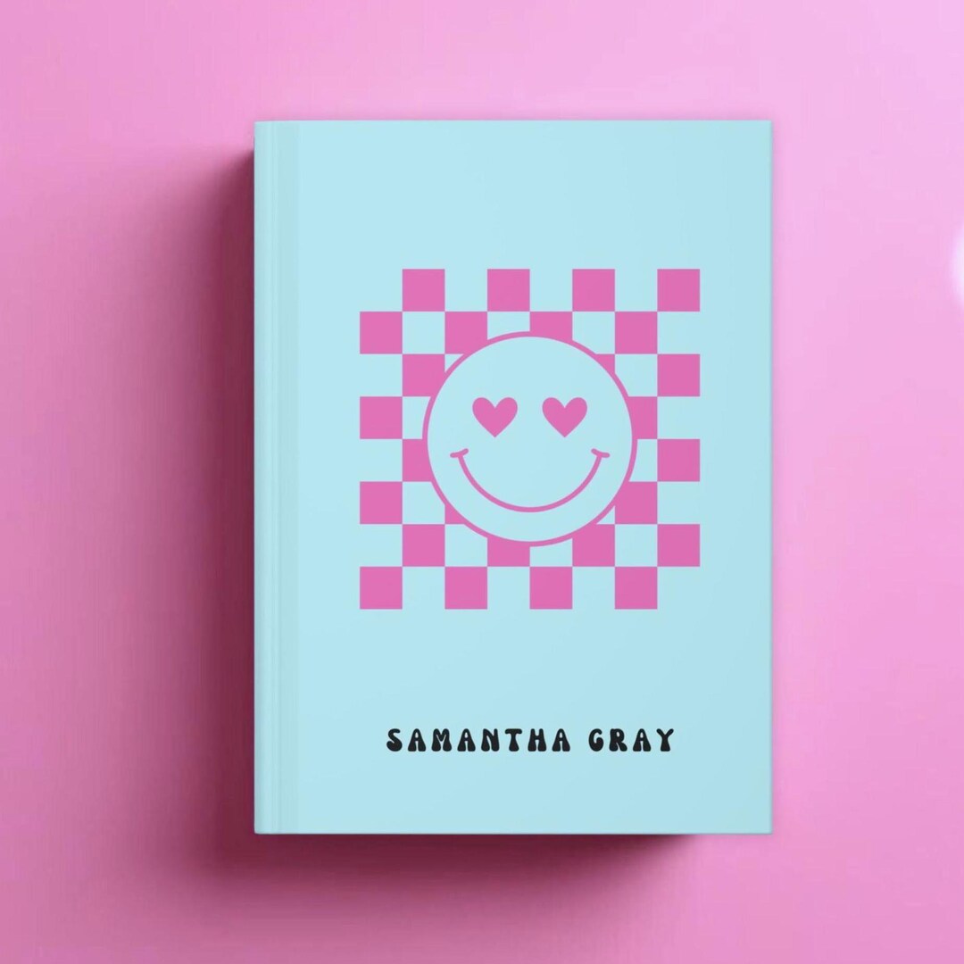 Teen Journal Personalized Retro Checkered Smile Notebook Gift for Tween ...