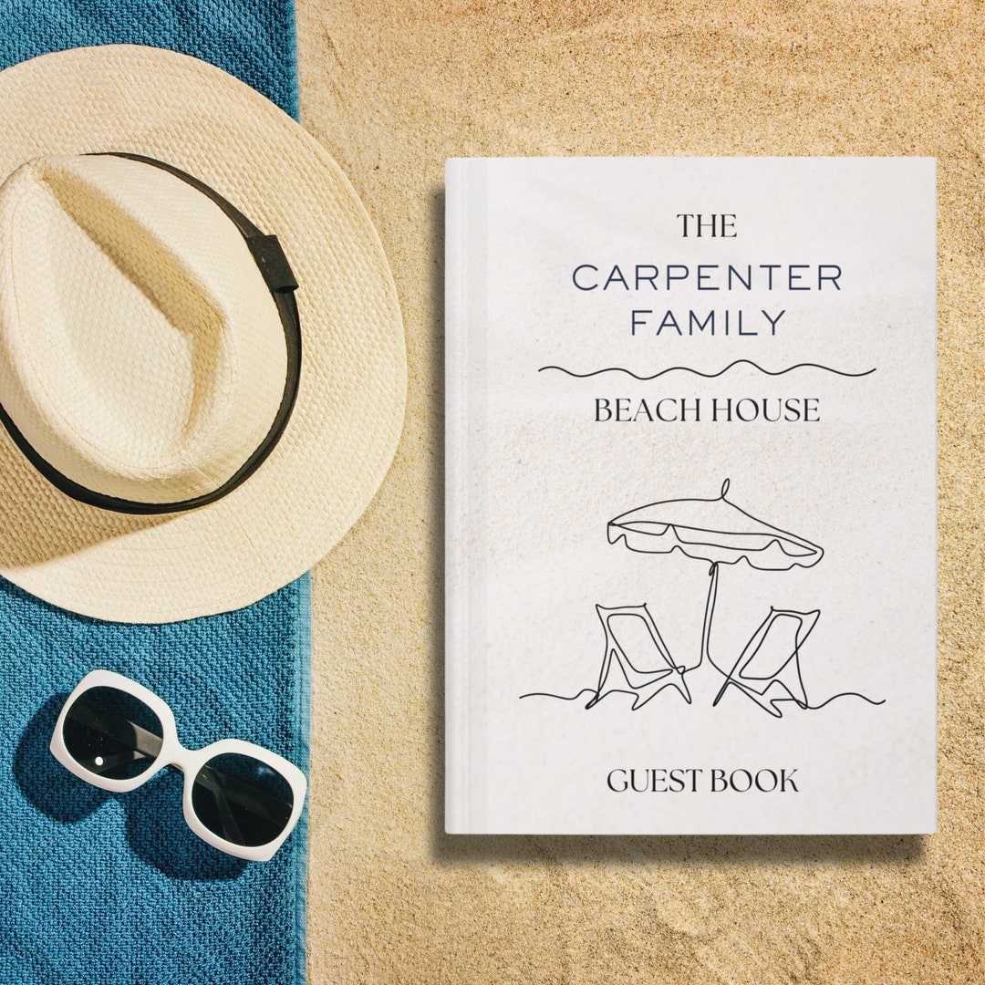 Personalized Beach House Guest Book Custom Vacation Home Visitors Book ...