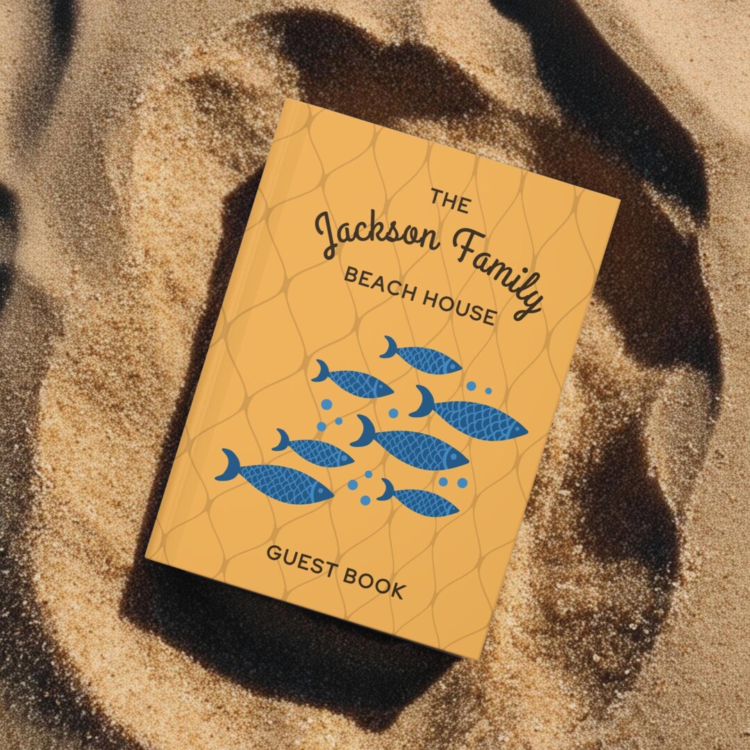 Beach House Guest Book Personalized Visitor Log Custom Guestbook for ...