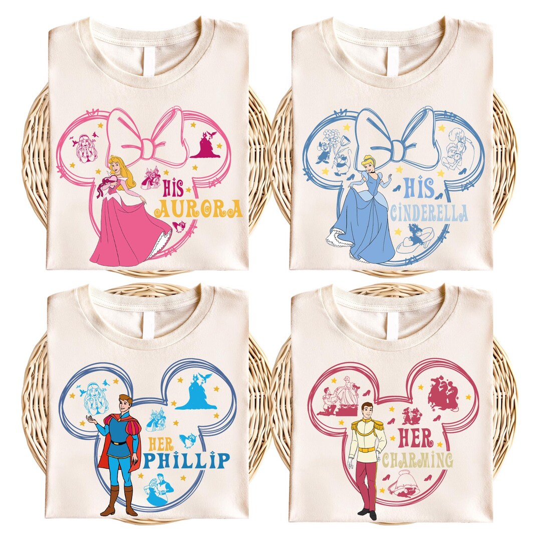 Disney Princess and Prince All Characters Sweatshirt, His & Her ...
