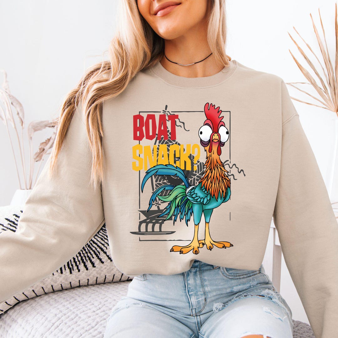 Boat Snack Hei Hei Sweatshirt, Moana Hei Hei Chicken Hoodie, Disney ...