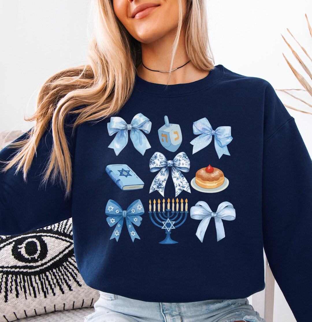 Kokette Chanukka Sweatshirt, Kokette Bogen Chanukka Shirt, Jüdische ...