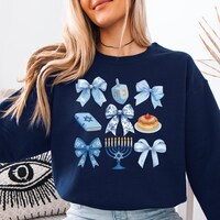 Hanukkah Crewneck, Happy Hanukkah, Menorah Sweater, Jewish Holiday ...