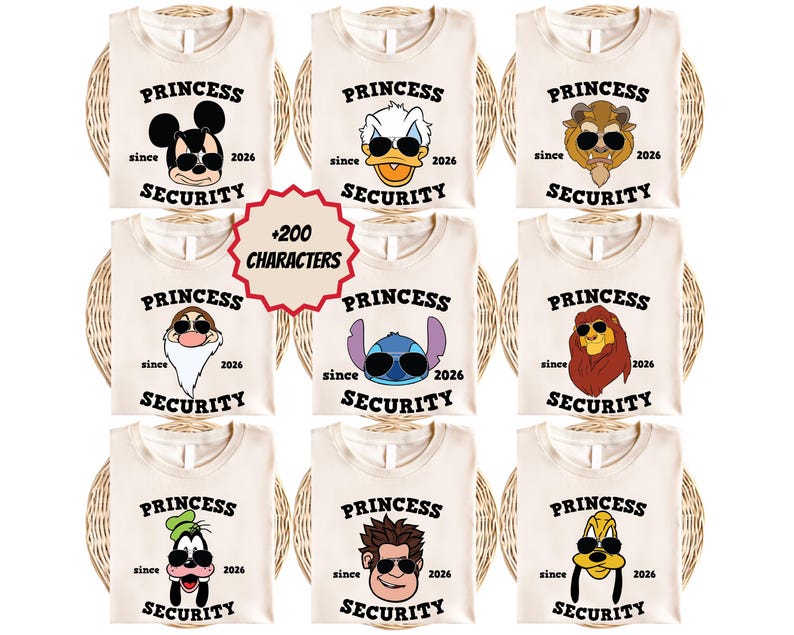 Disney Princess Security Shirt, Mickey & the Beast Shirt, Disney Dad ...