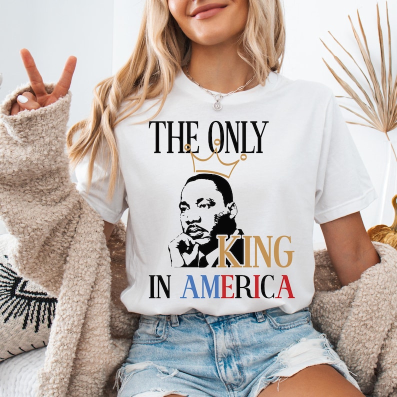 Martin Luther Jr King Shirt, the Only King in America T-shirt, Black ...