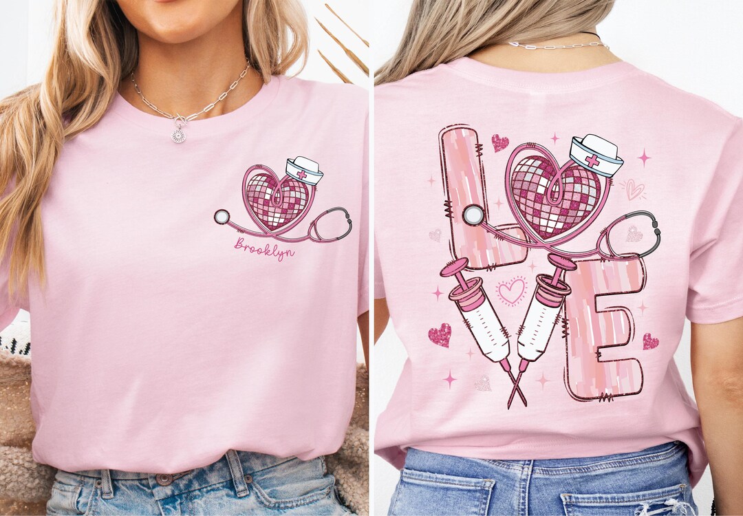 Custom Nurse Valentine Shirt, Stethoscope Heart Sweatshirt, Nurse Disco ...