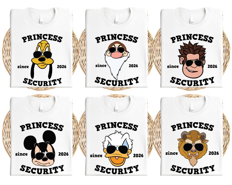 Disney Princess Security Shirt, Mickey & the Beast Shirt, Disney Dad ...