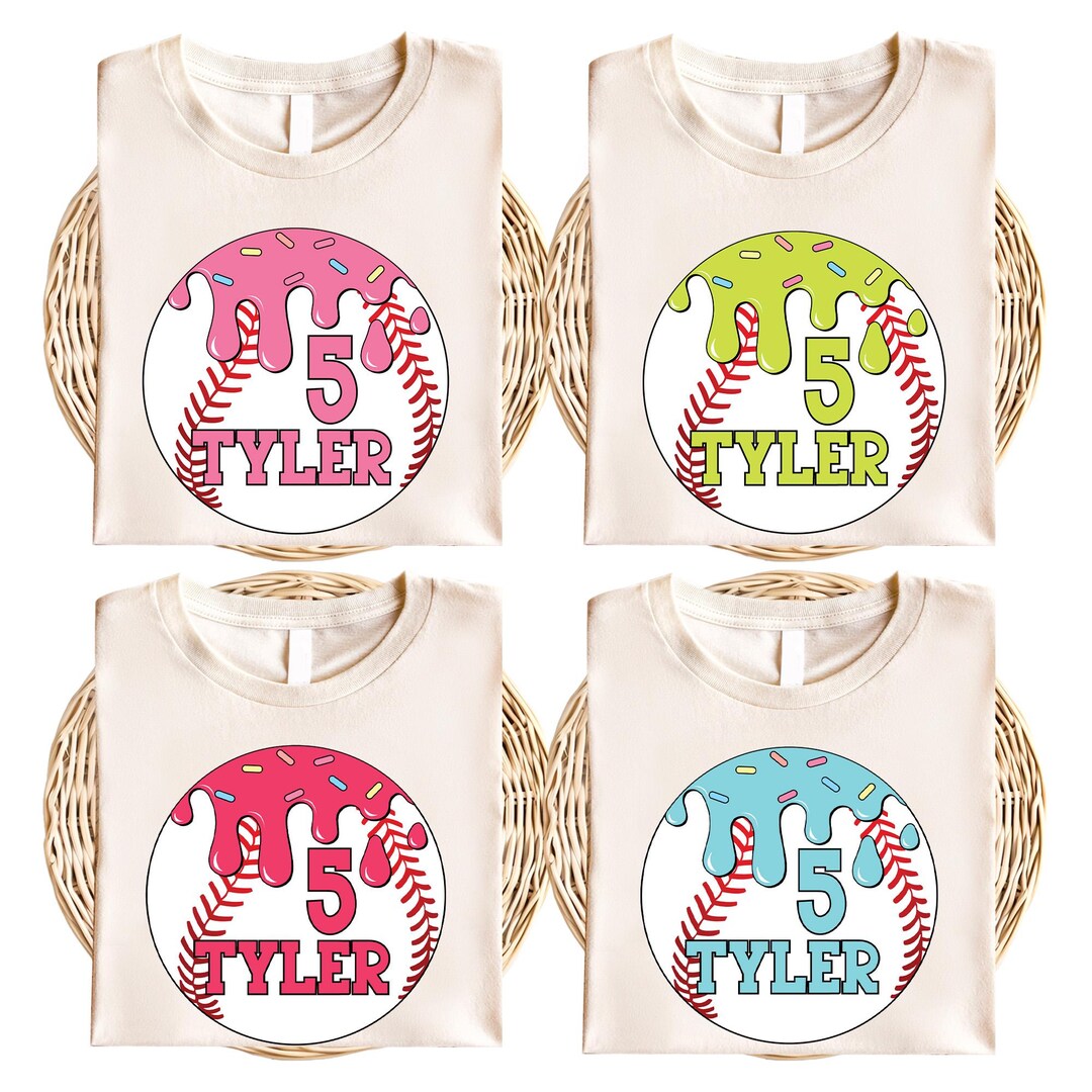 Custom Baseball Ice Cream Drip Shirt, Ice Cream Sport T-shirt, Baseball ...