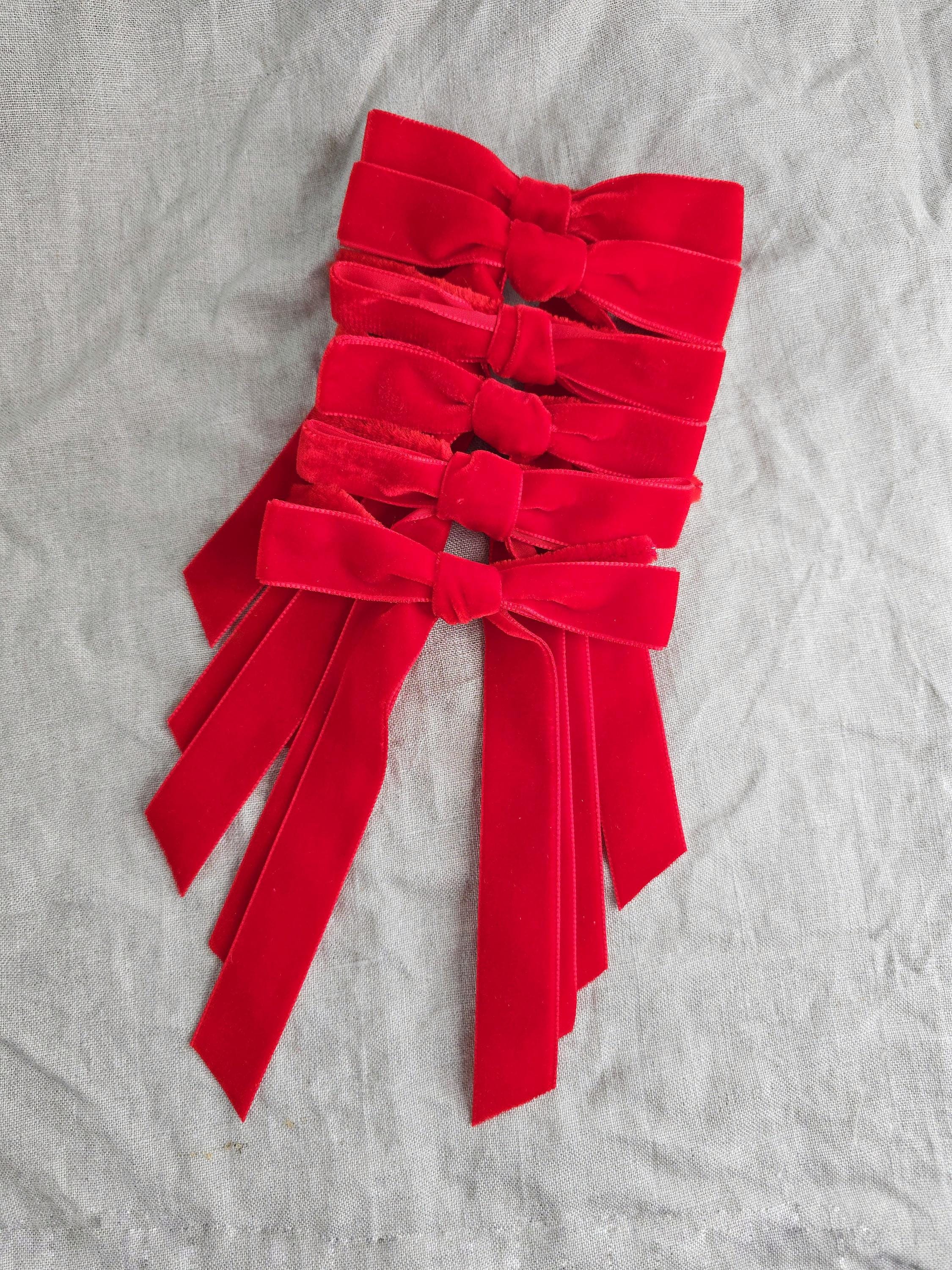 Scarlet Red Velvet Christmas Bows – Set of 6 - Etsy