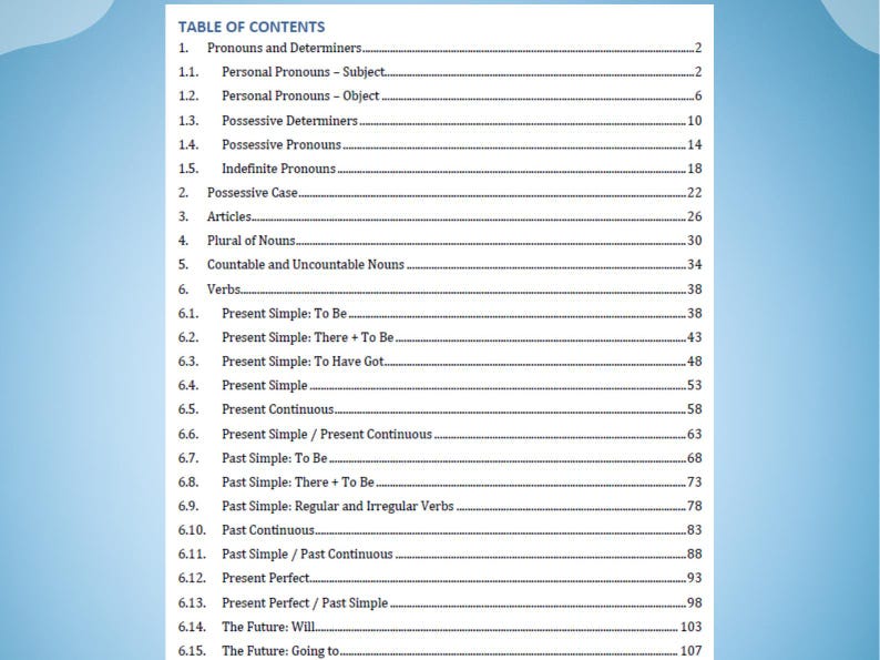 ESL Grammar Worksheets, 35 English Practice Sheets (PDF) - Etsy
