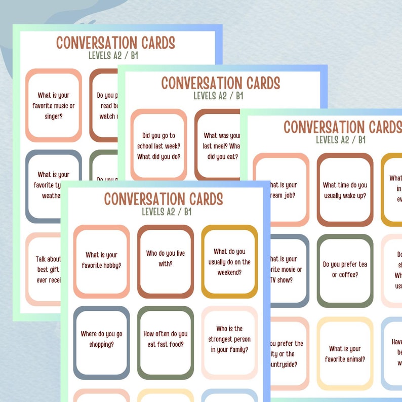 100+ ESL Practice Conversation Cards, English Learning, Homeschooling ...
