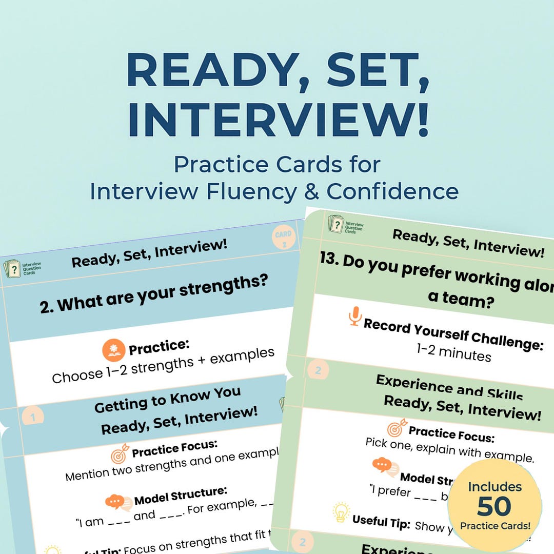 Practice Job Interview Flashcards, Interview Questions Guide, Job ...