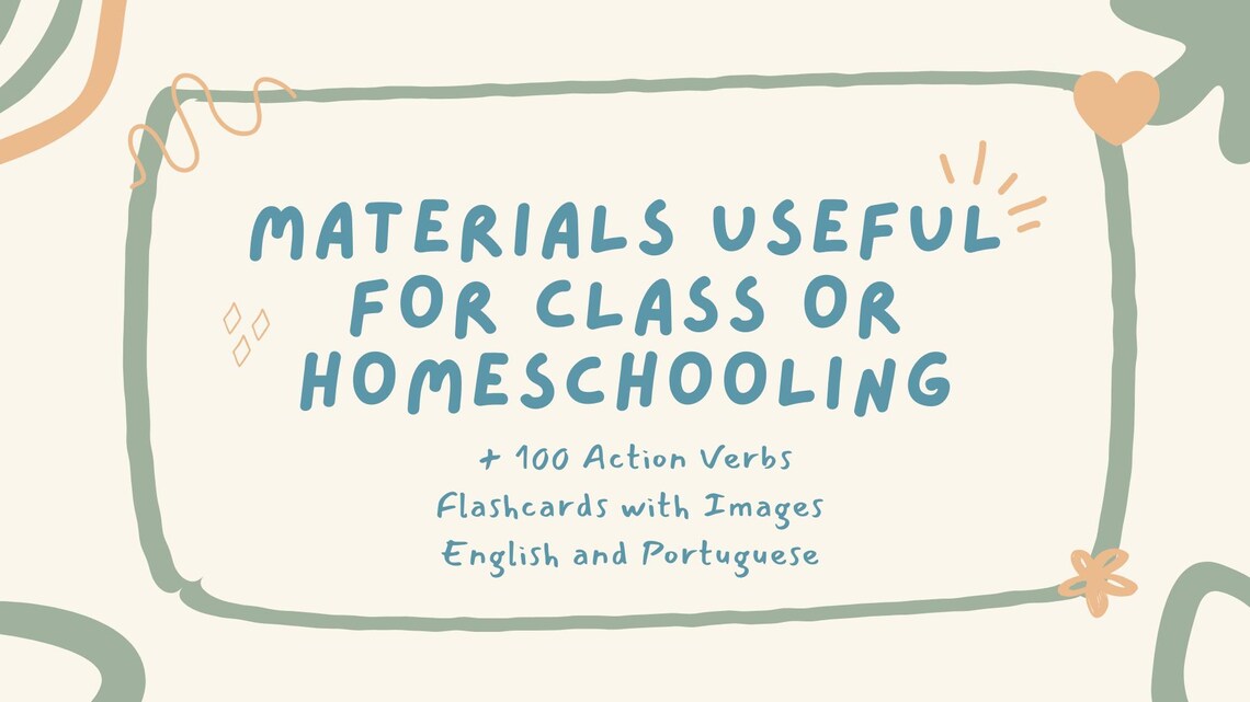 120 Bilingual Action Verb Flashcards | English and Portuguese Verbs for ...