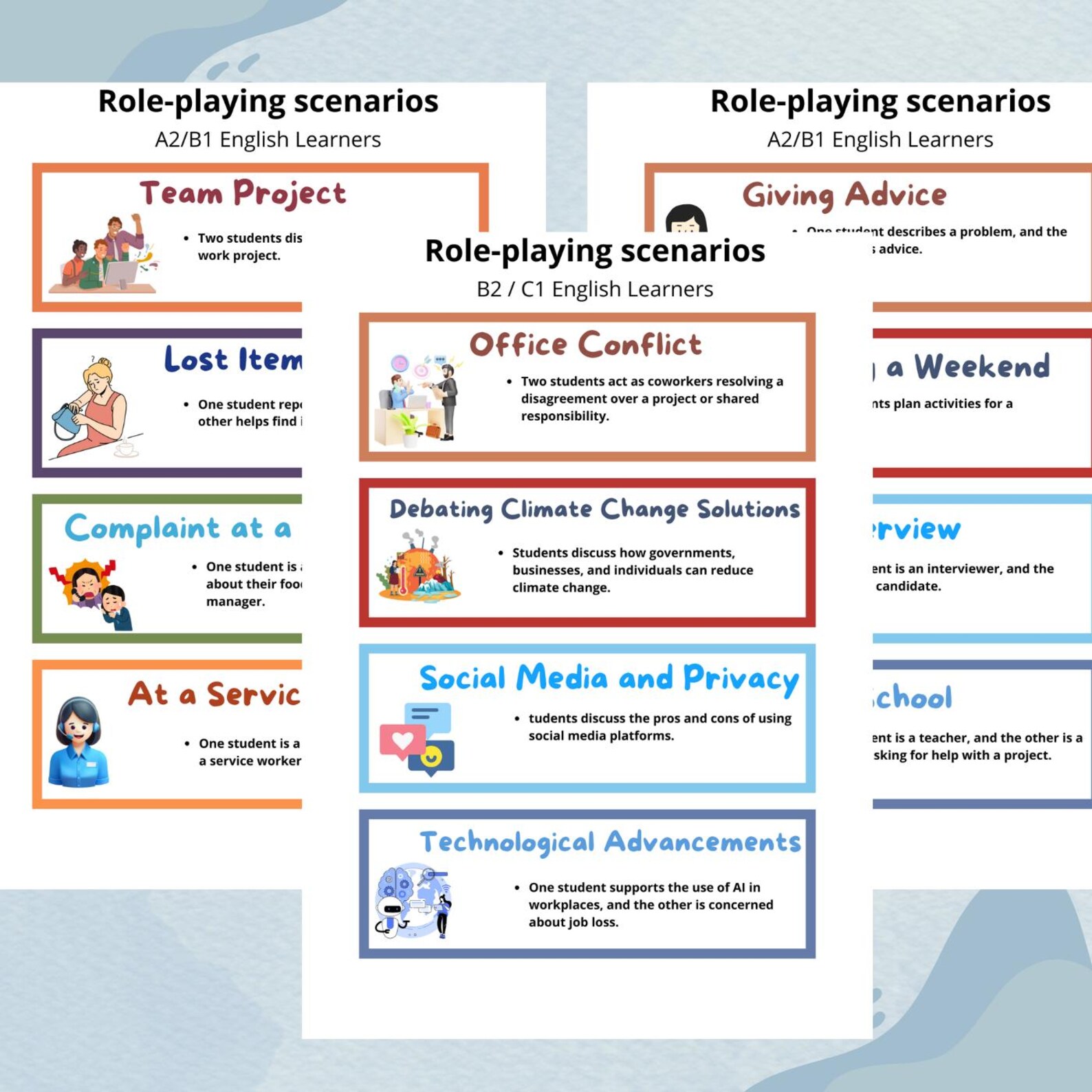 Role Playing Scenarios, Social Skills Icebreaker, Team Building Game ...