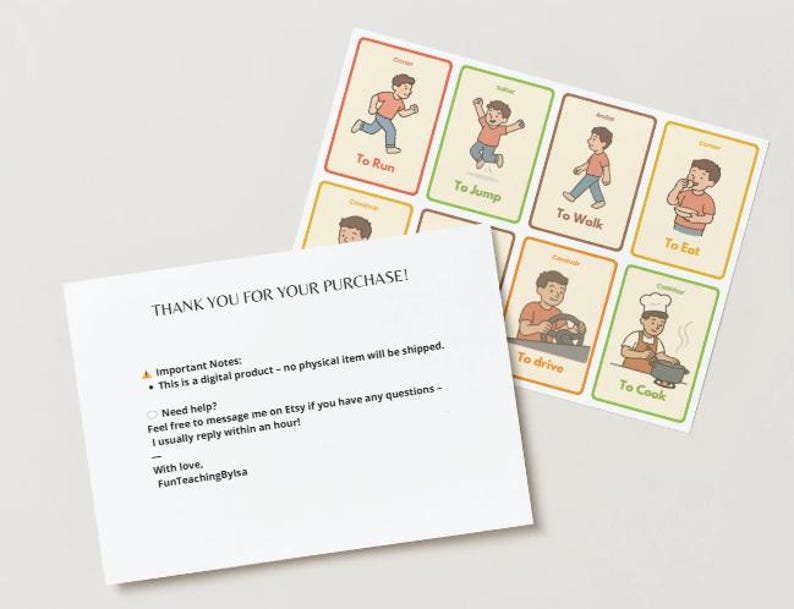 Bilingual Action Verb Flashcards | English Portuguese ESL (digital ...
