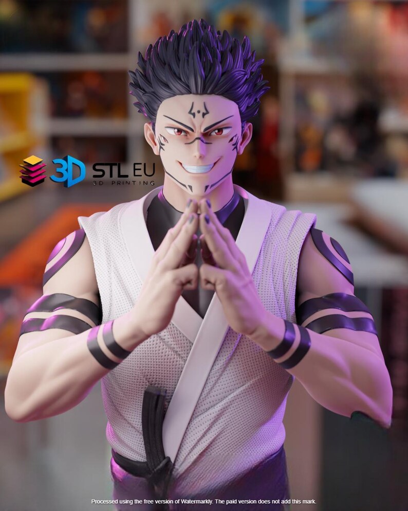 Ryomen Sukuna STL File for 3D Printing Jujutsu Kaisen Anime Model, High ...