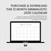 2025 Minimalist Digital Calendar - Editable Canva Template, Download ...