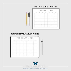 2025 Minimalist Digital Calendar - Editable Canva Template, Download ...