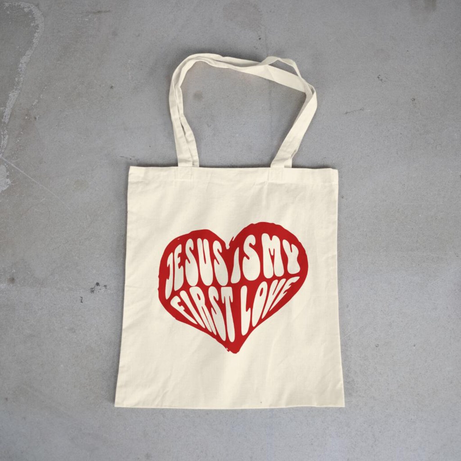 Christian Tote Bag 'jesus is My First Love', Canvas Handbag, Bible ...