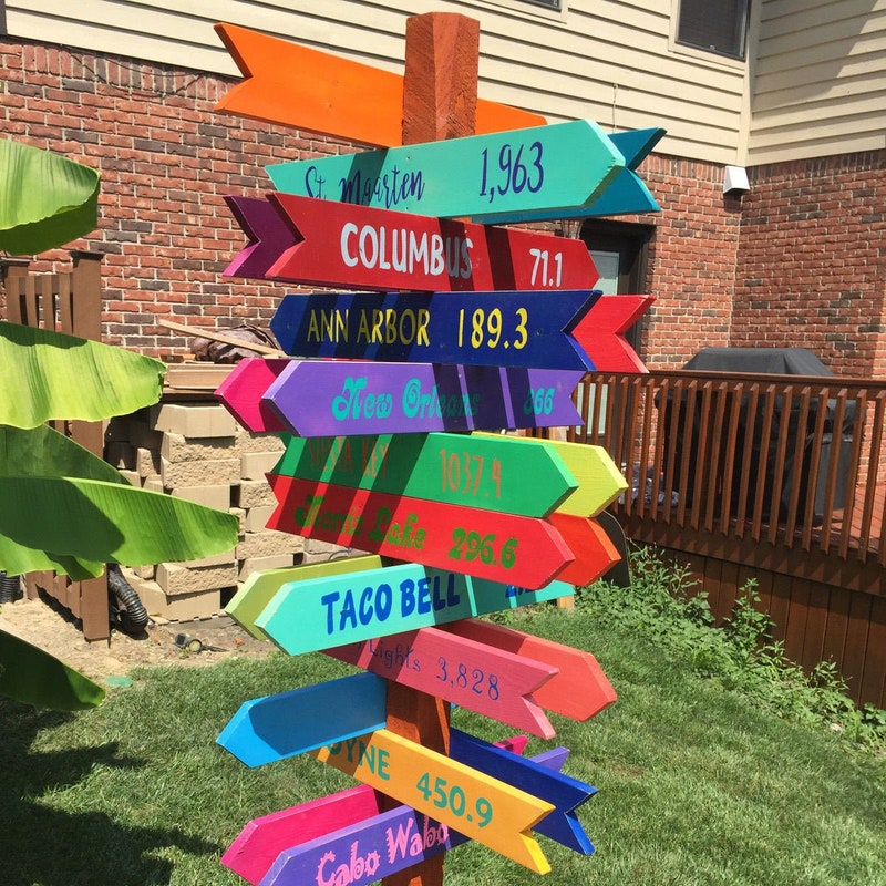 Mileage Sign Post - Etsy