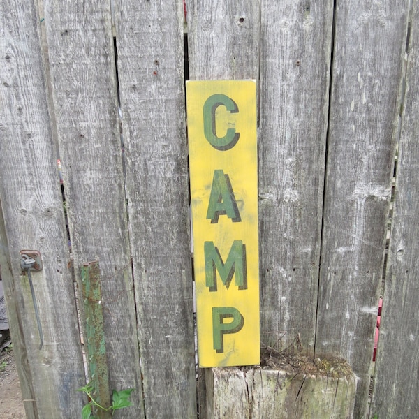 Wood Camping Sign - Etsy