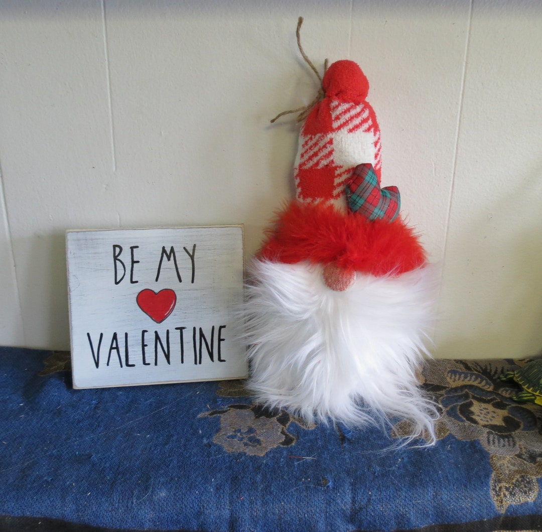 Valentine Gnome Gift Set Gnome and Wooden Be My Valentine - Etsy