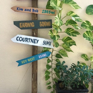 6 Hand Painted Wood Directional Signs Destination Sign Arrow Sign ...
