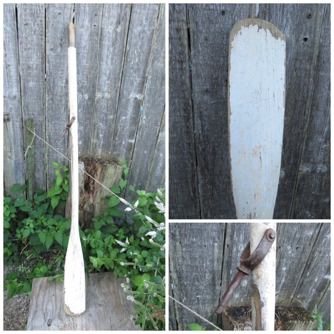 Old Vintage Boat Oar With Hardware Rustic Weathered Wood Oar - Etsy