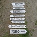 Set of 9 Arrow Location Signs Directional MASH Signpost Hand Painted ...