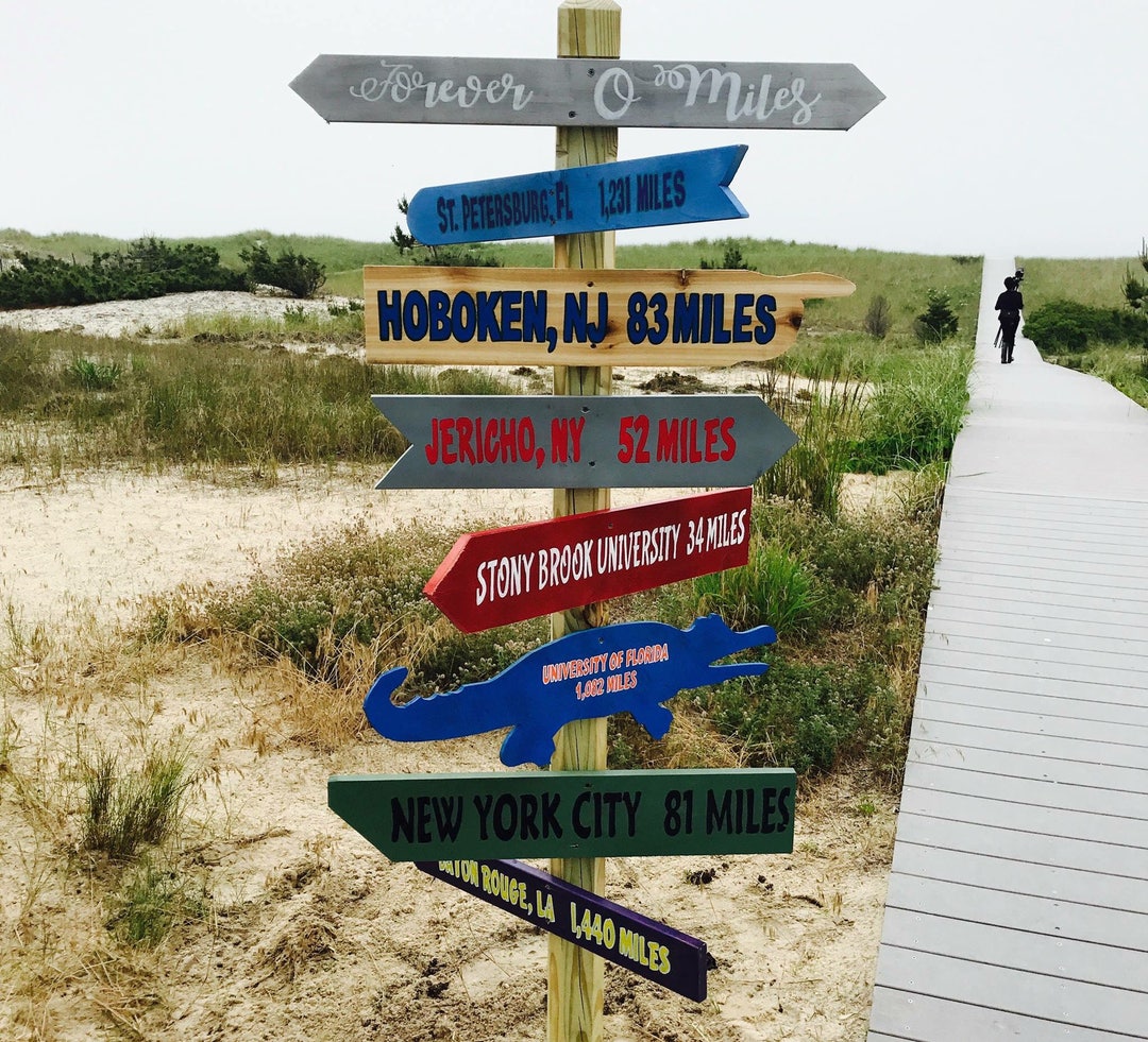 6 Hand Painted Wood Directional Signs Destination Sign Arrow Sign ...