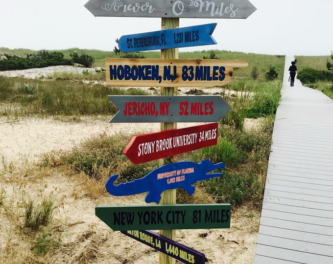 6 Hand Painted Wood Directional Signs Destination Sign Arrow Sign ...